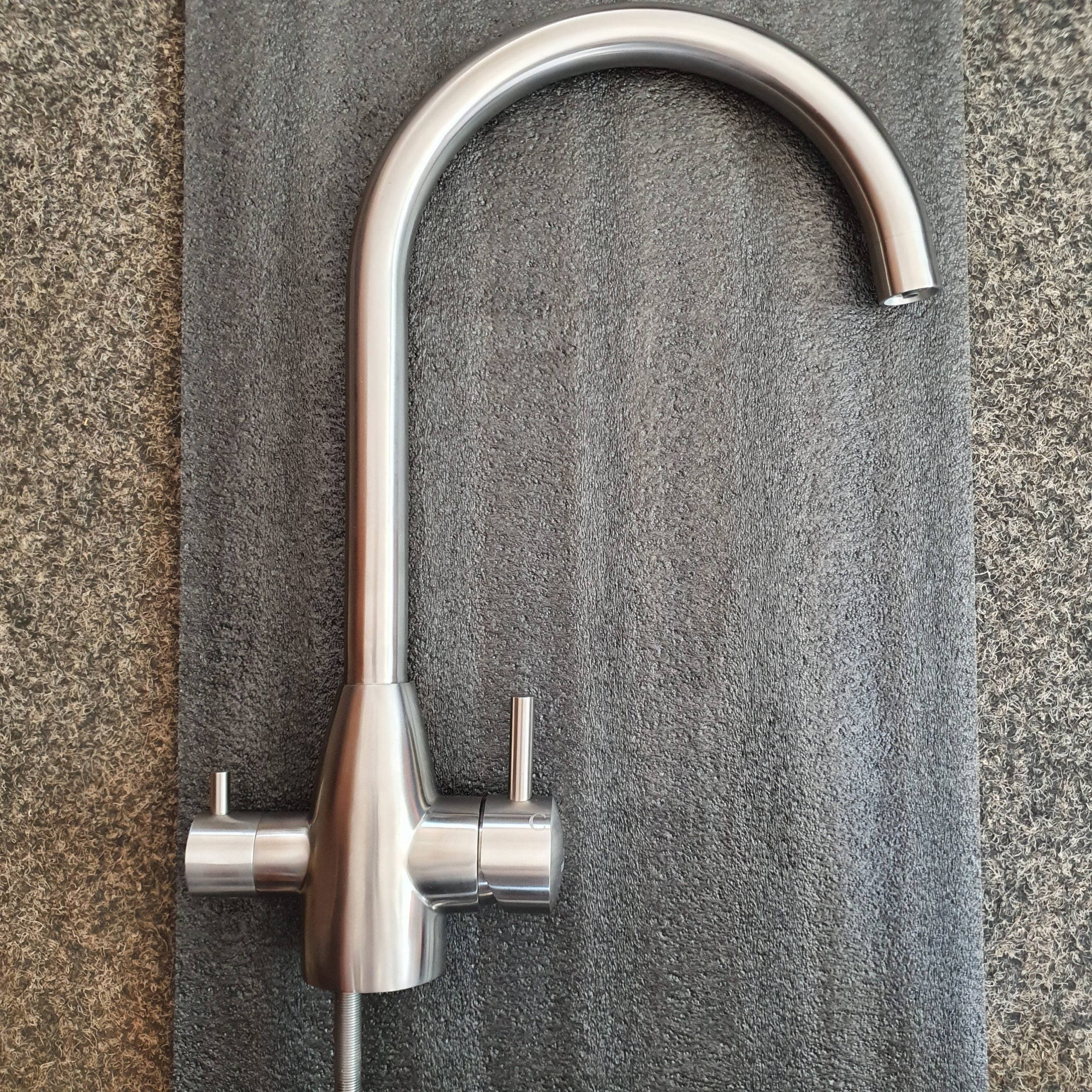 Goose Neck 3 way Mixer Tap Stainless Steel – Original Water and Shower ...